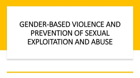 Module 2: Defining Gender-based Violence (GBV) | PPTX | Debated Sensitive Social Issues ...