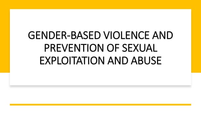 Module 2: Defining Gender-based Violence (GBV) | PPTX