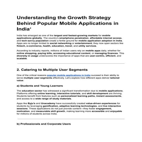 Understanding the Growth Strategy Behind Popular Mobile Applications in ...