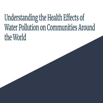 Understanding the Health Effects of Water Pollution on Communities ...