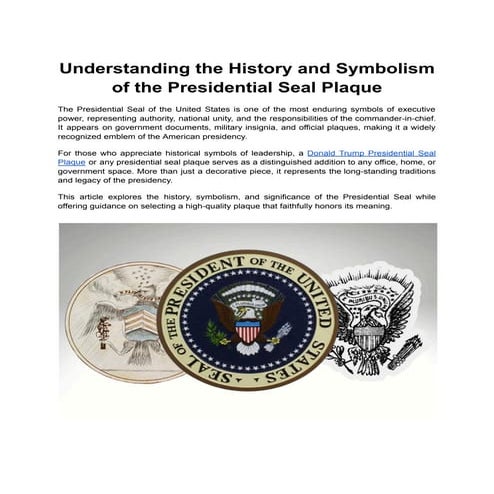 Understanding the History and Symbolism of the Presidential Seal Plaque.pdf