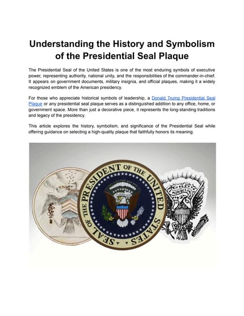 The Legacy of Government Plaques as Symbols of Authority Service and ...