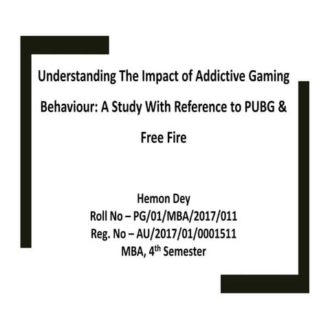 Understanding the Impact of Addictive Gaming Behaviour: A Study With ...