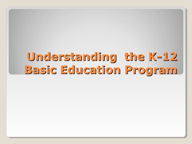 THE ENHANCED BASIC EDUCATION ACT OF 2013 (K TO 12) | PPTX