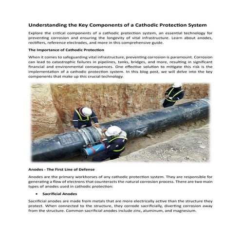 Understanding the Key Components of a Cathodic Protection System | PDF
