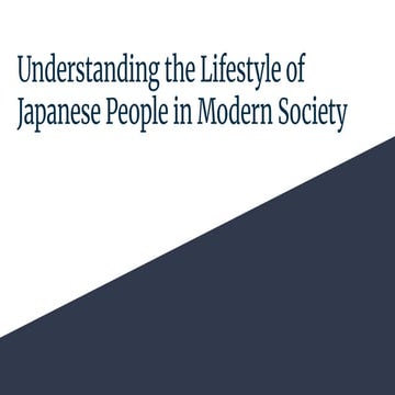 Understanding the Lifestyle of Japanese People in Modern Society | PDF