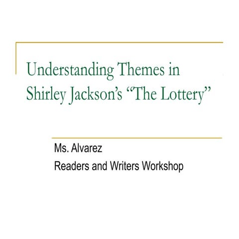 Understanding Themes In The Lottery | PPT