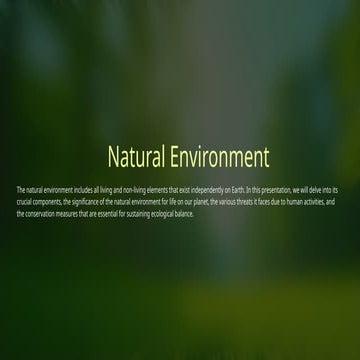 Understanding the Natural Environment ... pptx | PPTX