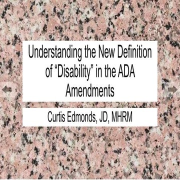 Understanding the new definition of disability | PPT
