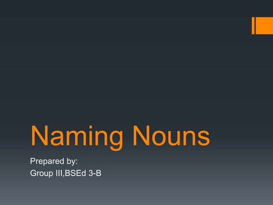 Presentation of nouns | PPT