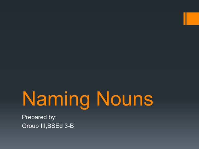 Presentation of nouns | PPT