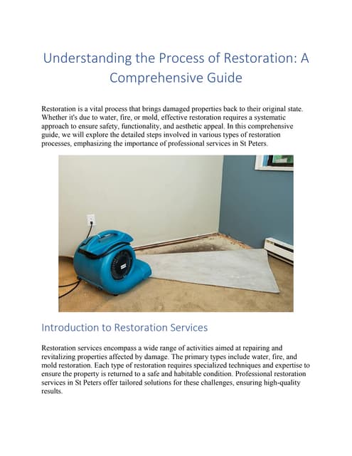 7 Steps in the Fire Damage Restoration Process | PPT
