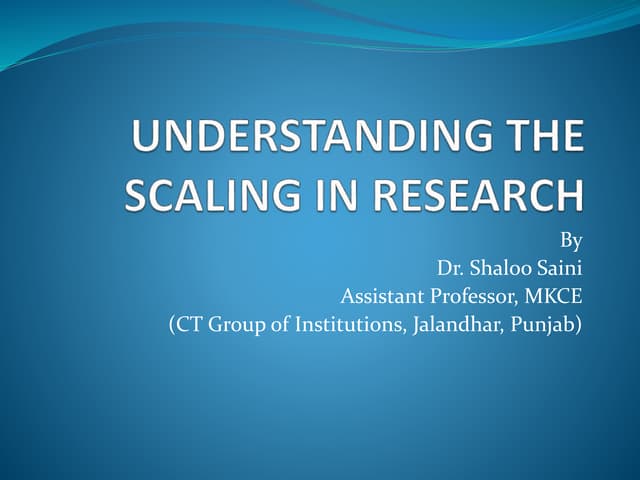 Understanding the Descriptive/ Diagnostic Research Design | PPTX