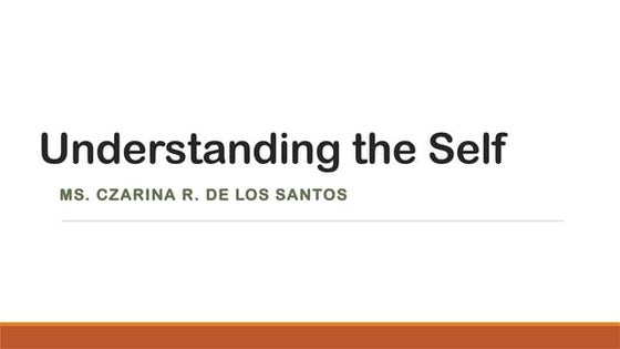 Understanding the self lecture 1 - PHILOSOPHICAL PERSPECTIVES | PPTX