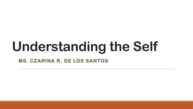 Understanding the self lecture 1 - PHILOSOPHICAL PERSPECTIVES | PPTX