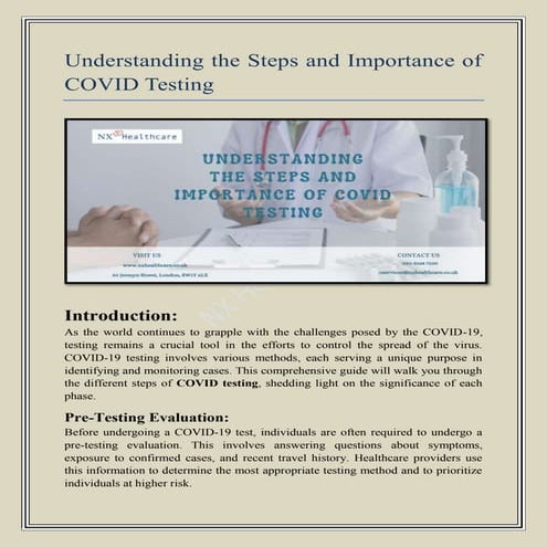 Understanding the Steps and Importance of COVID Testing | PDF