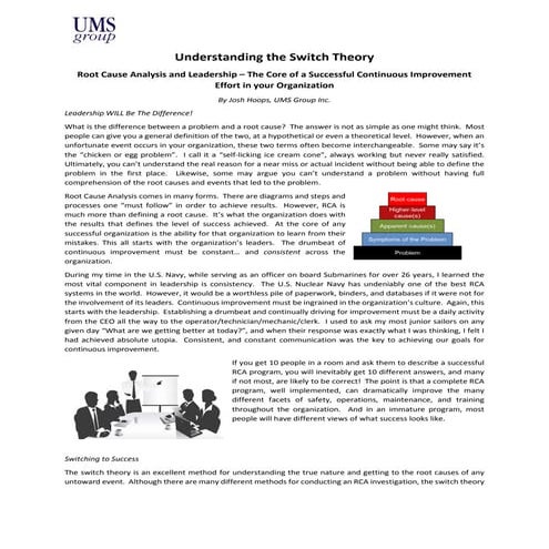 Understanding the Switch Theory - Root Cause Analysis and Leadership by ...
