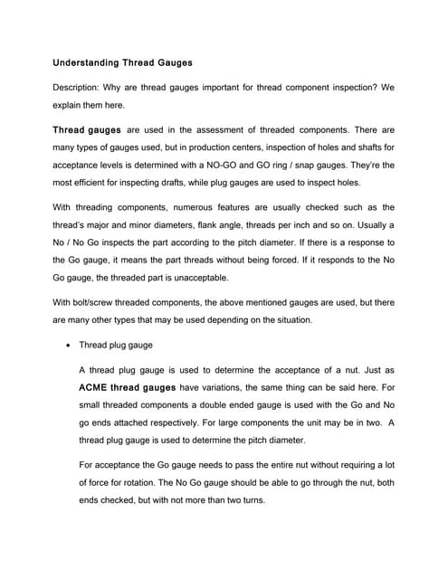 The Comprehensive Guide to API Thread Gage Calibration | DOCX | Jewelry ...