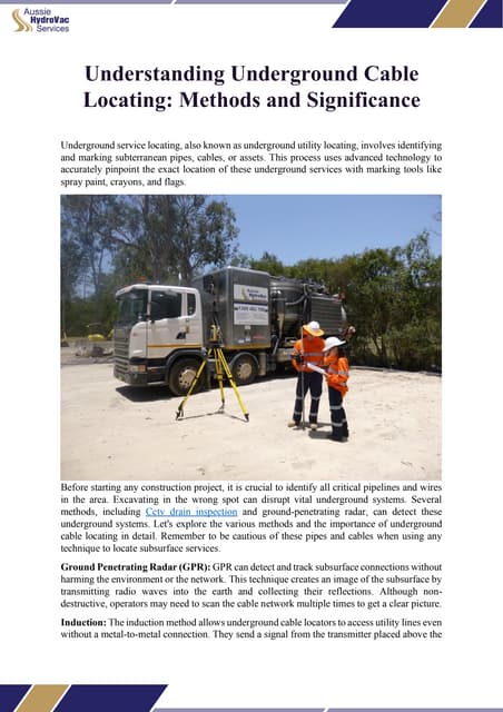 Methods Used During Utility Locating Services | PDF