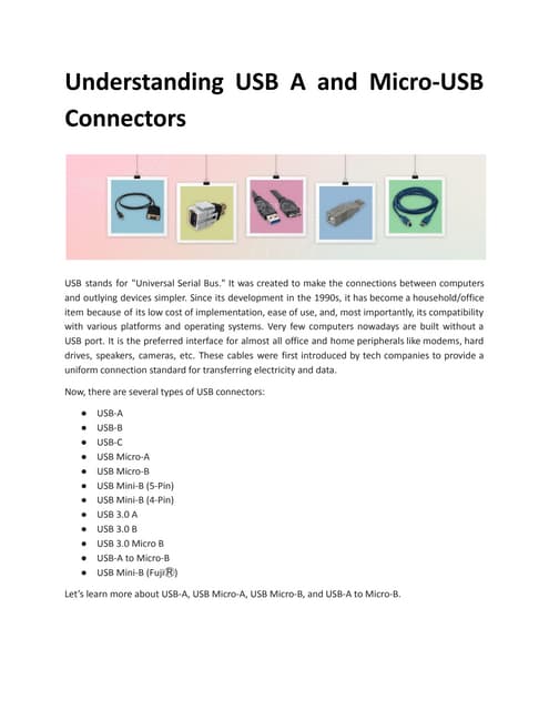 5 Types of USB Cables | PDF