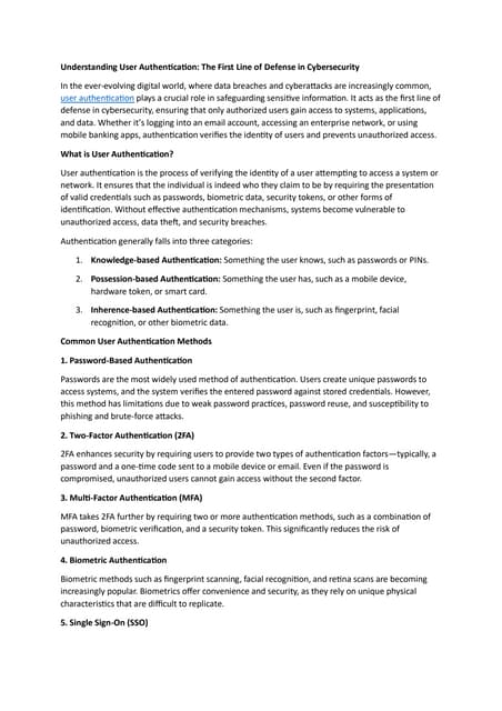 USER AUTHENTICATION in information security.pptx