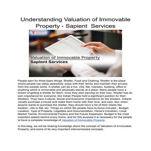 Understanding Valuation of Immovable Property - Sapient Services.pdf