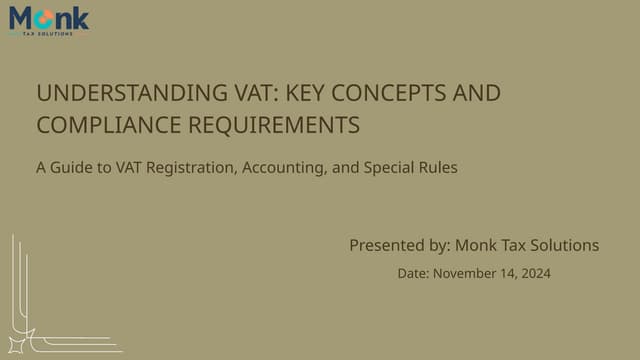 Understanding Vat Key Concepts And Compliance Requirementspptx