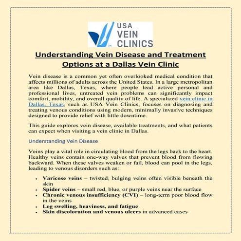 Understanding Vein Disease and Treatment Options at a Dallas Vein ...