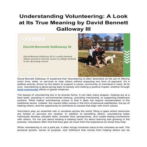Understanding Volunteering_ A Look at Its True Meaning by David Bennett ...