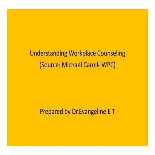 Understanding workplace counselling | PDF