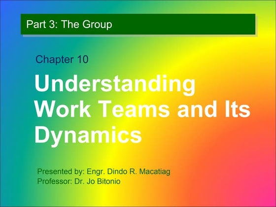 Understanding Work Teams, Chapter-10 Organizational Behavior | PPT