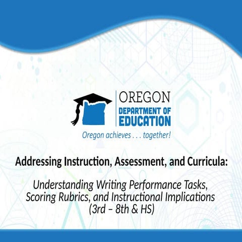 Understanding Writing Performance Tasks, Scoring Rubrics, and ...