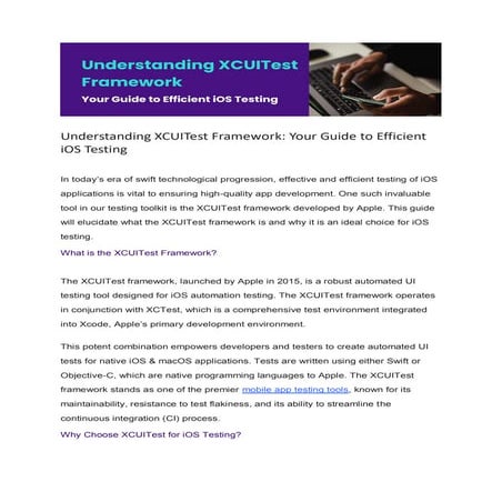 Understanding Xcuitest Framework Your Guide To Efficient Ios Testingpdf 