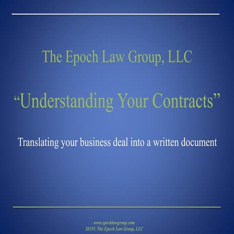 Understanding your contracts | PPTX