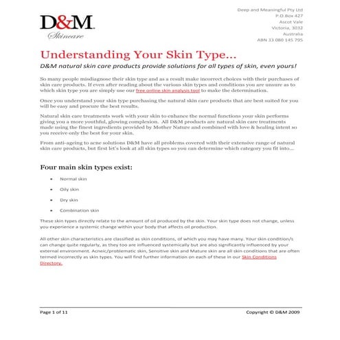 Understanding your skin type | PDF