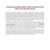 Understand math, better with preschool prep meet the numbers book