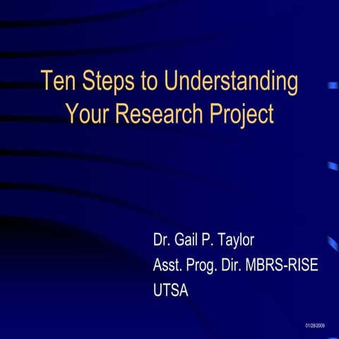 10 Steps to Understand Research Project | PPT
