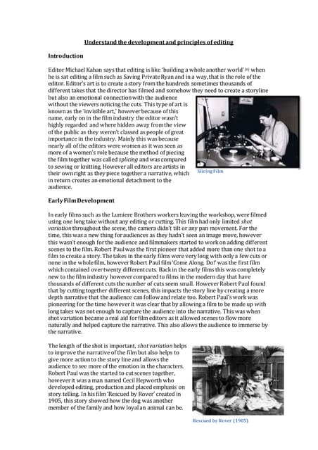 The History And Development Of Editing. | PPT