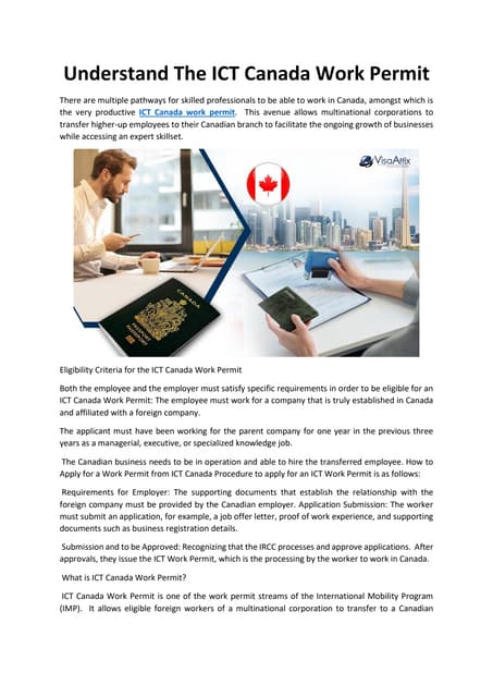 Canada ict work permit | Canada ict to permanent residency | ict work permit to pr Canada | PDF