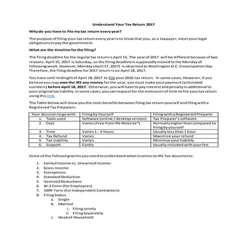 Understand Your Tax Return | PDF