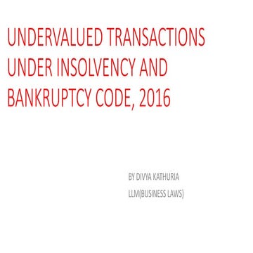 Undervalued transactions presentation | PPT