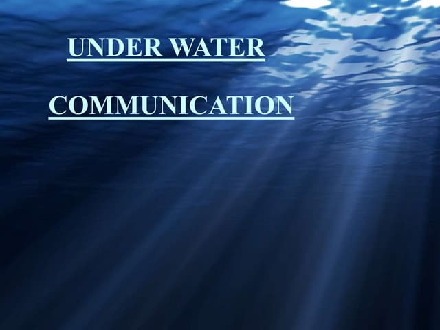 Under Water Acoustic Communication Pptx