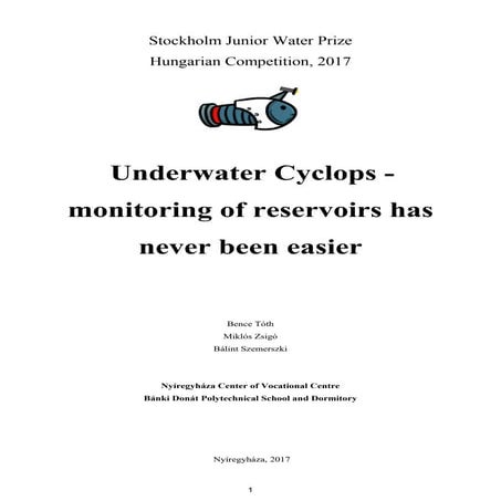#SciChallenge2017 Underwater Cyclops - monitoring of reservoirs has ...