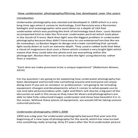 Underwater essay | DOCX