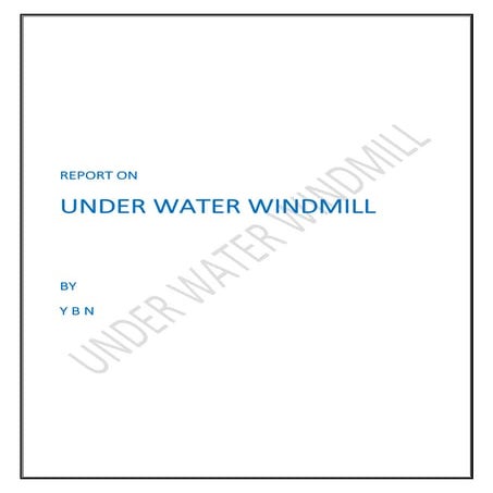 Under water windmill report | PDF