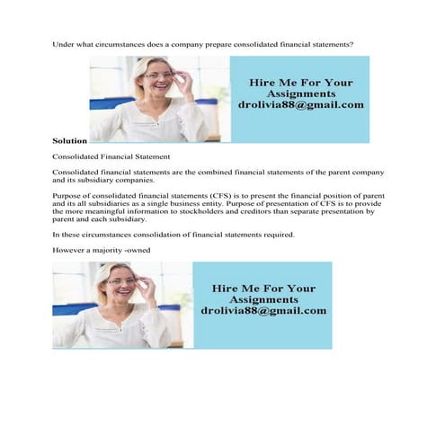 Under what circumstances does a company prepare consolidated financial.docx