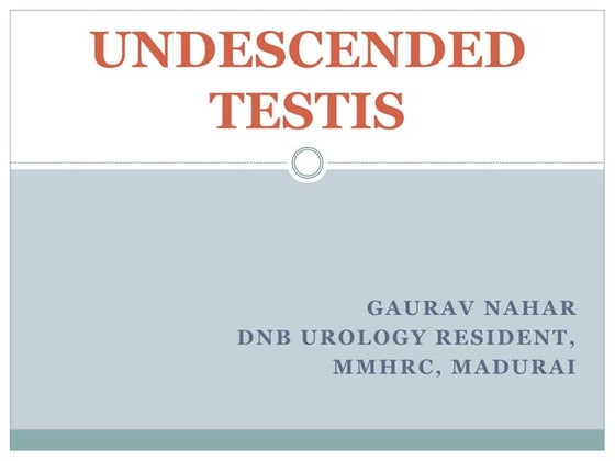 Undescended Testis (UDT) | PPT