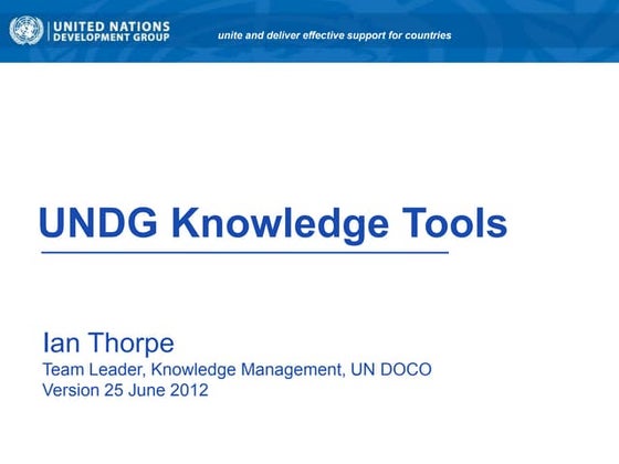 Un Development Group (undg) presentations
