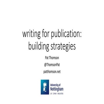 writing for publication - strategies to begin with | PPTX