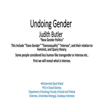 Undoing gender by judith butler | PPTX